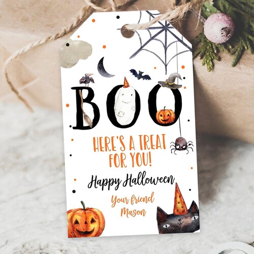 Editable Halloween Favor Tags Boo Gift Tags Costume Party - Etsy