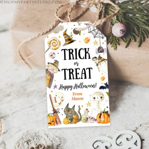 Editable Halloween Favor Tags Boo Gift Tags Costume Party Trick or ...