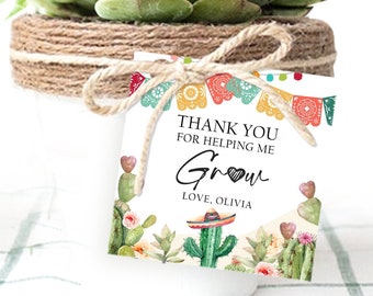 Cactus Teacher Appreciation Favor Tags Thank You for Helping Me Grow ...