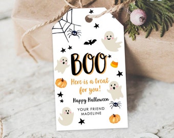 Editable Halloween Favor Tags Boo Gift Tags Costume Party Trick or ...