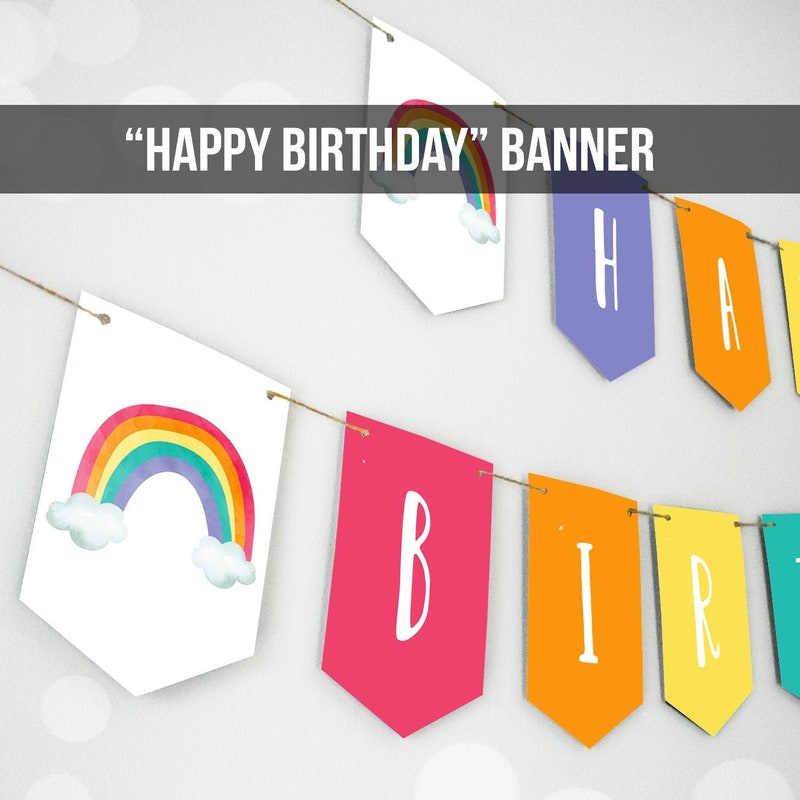 Rainbow Birthday Banner - Etsy