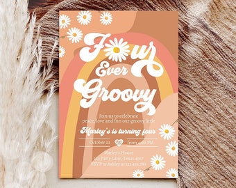 Four Ever Groovy Invitation - Etsy