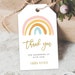 Editable Rainbow Favor Tags Rainbow Baby Shower Thank You Tags - Etsy