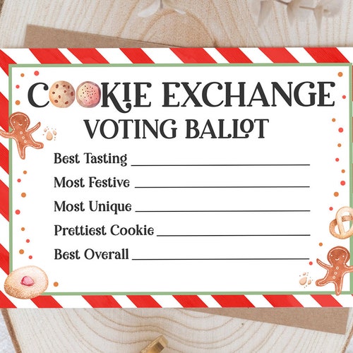 Editable Cookie Exchange Voting Ballots Cookie Vote Cards - Etsy