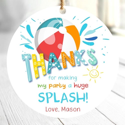 Editable Pool Party Tag Pool Party Favor Tags Pool Birthday - Etsy