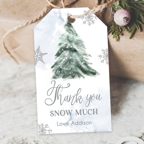 Editable Winter Thank You Tags Winter Onederland Holiday - Etsy