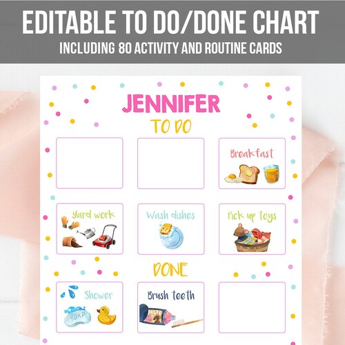 Visual Schedule Kids Daily Routine Chart 80 Cards Chores | Etsy