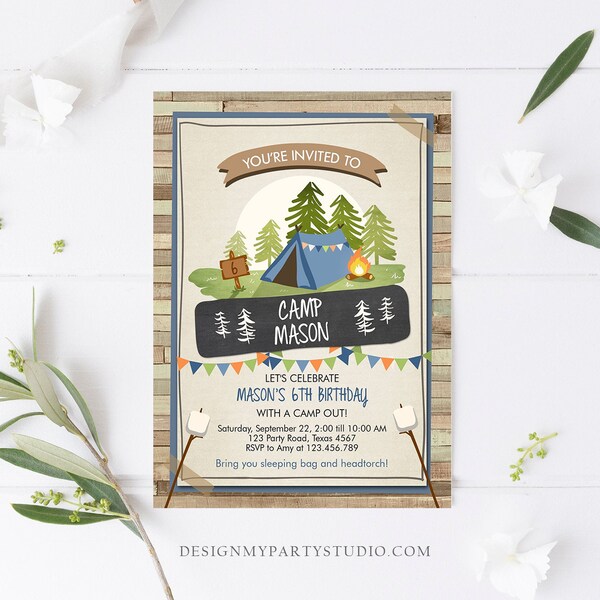 Camping Party Invitation - Etsy