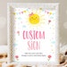 Editable Custom Little Sunshine Sign Pink Girl Birthday Party Summer ...