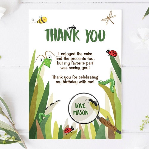 Bugs Thank You Tags Instant Download Printable Bug Party - Etsy