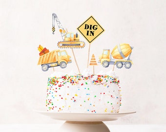 Custom Construction Cake Topper Construction Themed Party - Etsy