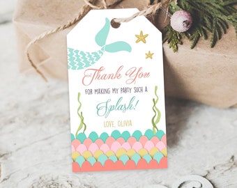 Printable Mermaid Shell Birthday Party Favor Gift Tags - Etsy Canada