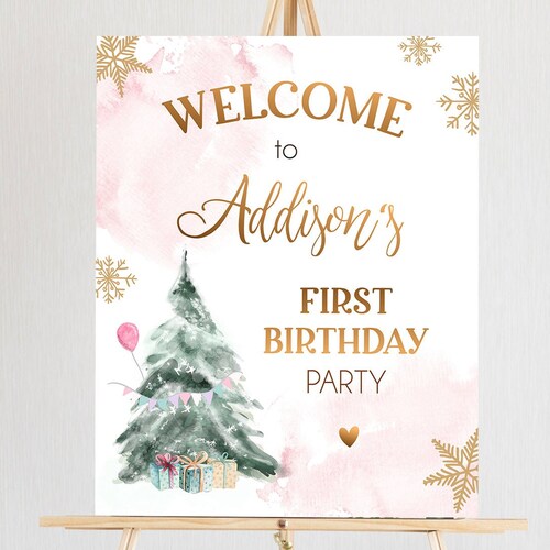 Editable Custom Winter Onederland Birthday Sign Winter - Etsy