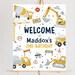 Editable Construction Birthday Welcome Sign Yellow Dump Truck ...