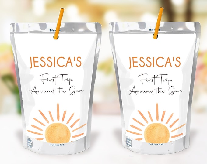 Editable Sunshine Capri Sun Labels Juice Pouch Labels - Etsy