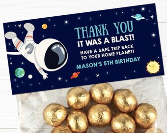 Editable Outer Space Treat Bag Toppers Space Birthday Party Favors ...