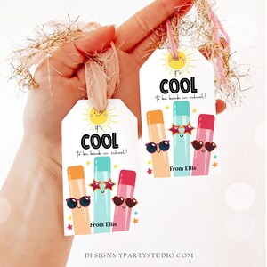 Editable Back to School Tag Cool to Be Back in School Ice Tag Treat Tag ...