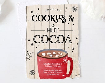 Editable and Printable Hot Cocoa Party Invitation Flyer - Etsy