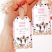 Editable Cow Thank You Tags Farm Favor Tags Thank Mooo Barnyard Gift ...