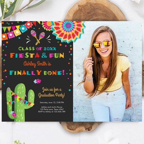 Fiesta Graduation Party Invitation Mexican Graduation Invite - Etsy