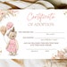 Teddy Bear Adoption Certificate Teddy Bear Birthday Boho Teddy Bear ...
