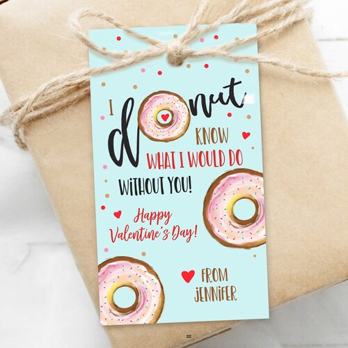 Donut Valentine Personalized Editable PDF Printable - Etsy
