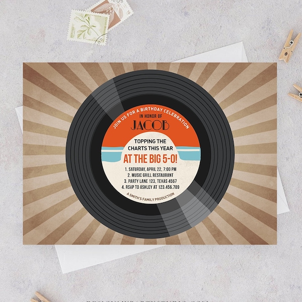 Vinyl Record Invitations - Etsy