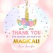 Editable Unicorn Favor Tags Magical Birthday Thank You Tag Gift Girl ...