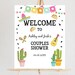Editable Fiesta Cactus Welcome Sign Couples Shower Welcome Cactus ...