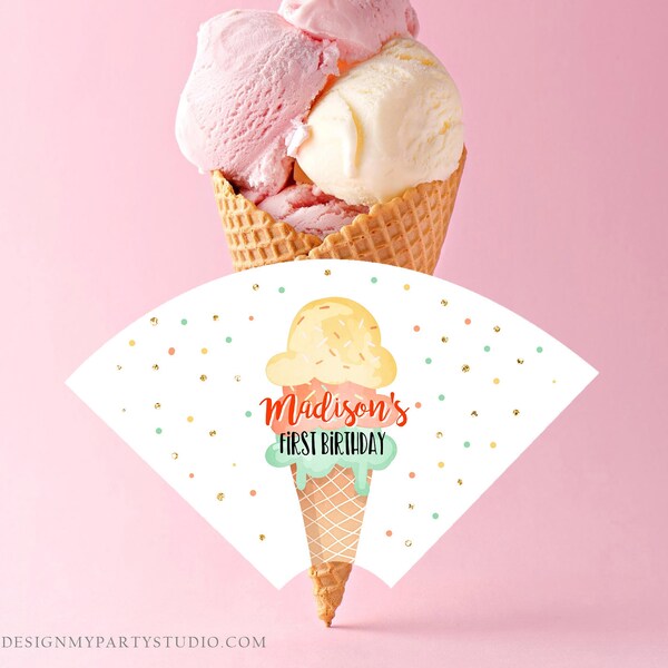 Ice Cream Cone Wrapper Template - Etsy
