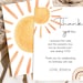 Editable Sun Thank You Card Sun Birthday Party Thank You Note Sunshine ...
