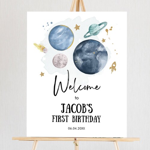 Outer Space Welcome Sign Set Astronaut Birthday Sign Bundle - Etsy
