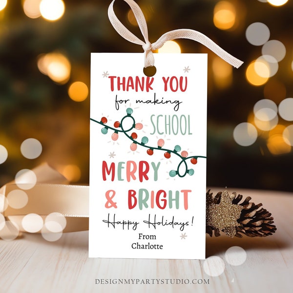 Teacher Christmas Tags - Etsy