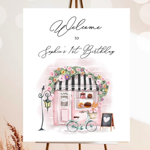 Editable Paris Birthday Party Invitation French Parisian Cafe - Etsy
