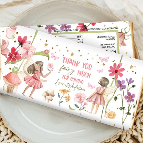 Editable Fairy Candy Bar Wrapper Fairy Chocolate Bar Labels - Etsy ...