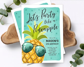 Editable Pineapple Birthday Invitation Lets Party Like a Pineapple ...