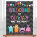 Editable Welcome Sign Monster Birthday Party Girl Monster Bash - Etsy