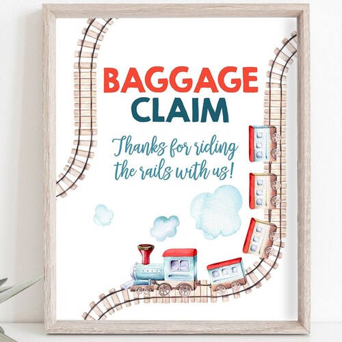 Baggage Claim Sign Train Birthday Party Sign Vintage Train - Etsy