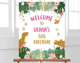 Editable Dinosaur Welcome Sign Printable Dinosaur Poster - Etsy