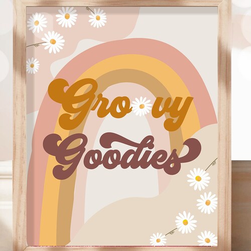 Editable Groovy Retro Daisy Food Labels Flower Power 70's - Etsy
