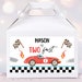 Editable Two Fast Gable Box Favor Label Race Car Birthday Favor Box ...