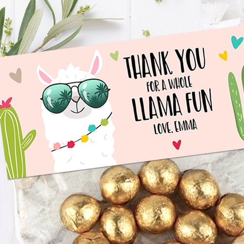 Editable Llama Favor Tags Llama Thank You Tags Fiesta Cactus - Etsy