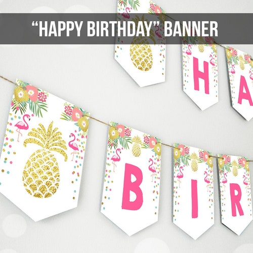 Aloha Balloon Banner Pineapple Tropical Party Decorations - Etsy