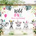Editable Party Animals Birthday Backdrop Banner Safari Animals | Etsy