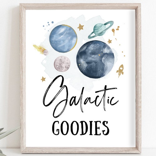 Galactic Goodies Space Party Sign Outer Space Birthday Sign - Etsy