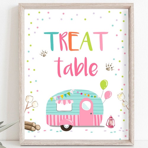 Editable Happy Camper Welcome Sign Camp Birthday Party Girl - Etsy