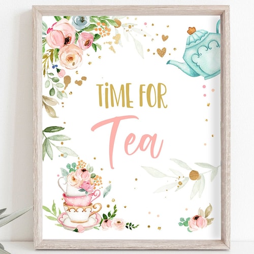 TEA PARTY Sign Tea for Two Printable Poster Instant Download - Etsy