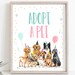 Adopt a Pet Birthday Sign Table Decor Dog Birthday Party Pink Girl ...