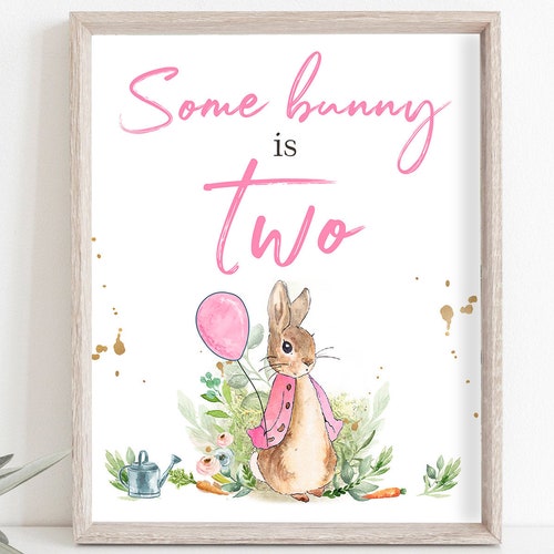 Cute Girl 2nd Birthday Sign Editable PDF Download. Second - Etsy