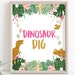 Dino Dig Sign Table Decor Dinosaur Dig Sign Prehistoric Party Girl Pink ...